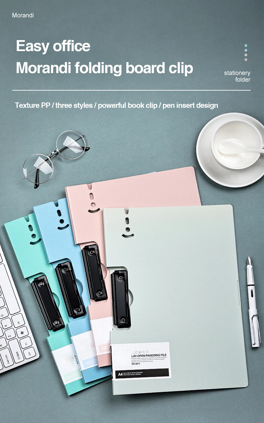 Custom A4 Pp Plastic File Folder Office Supplies Cardboard Clip File Folder With Clip For Office ...