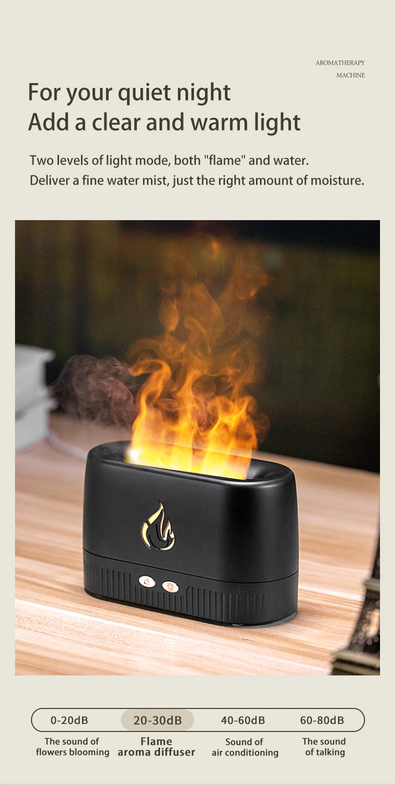 New Flame Air Humidifier 200ml Home Electric Ultrasonic Aroma Essential ...