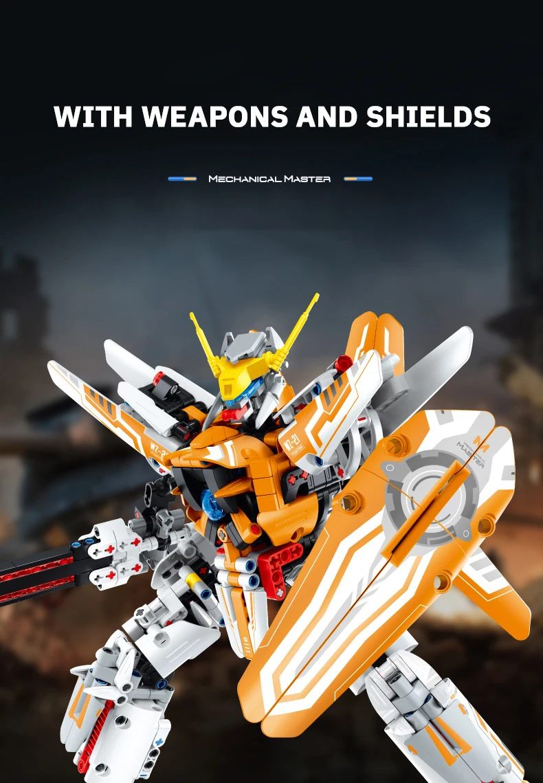 1158pcs Grey Transforming Mecha Robot Diy Toys Robots Educational for ...