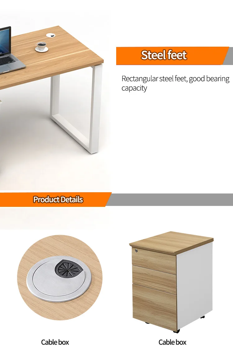 Modern Pc Laptop Table Executive Office Desk With Cabinet Single ...