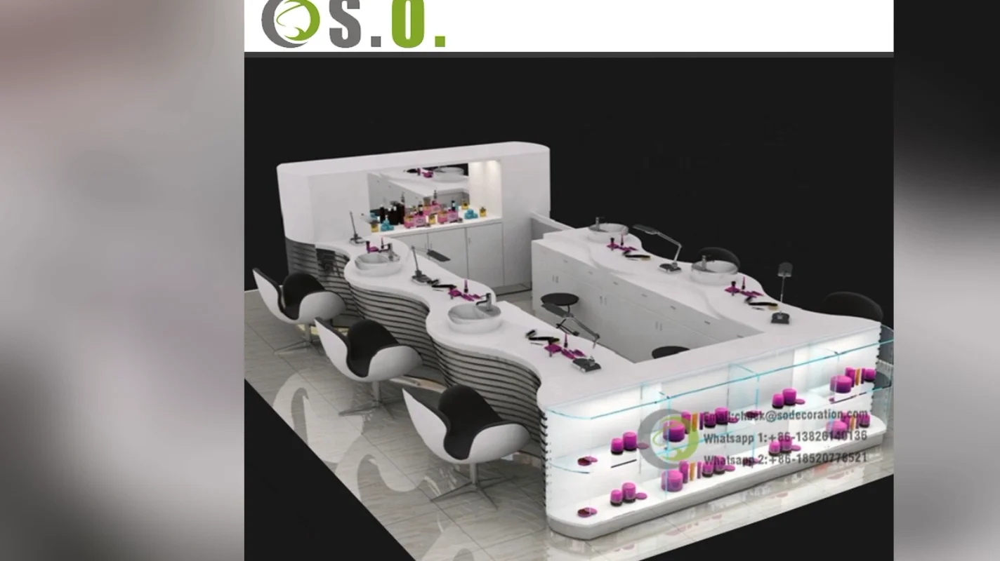 Beauty Design Nail Salon Kiosk Customized Cosmetic Nail Display ...