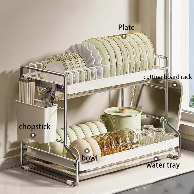 Ins Style Kitchen Dish Rack Chopsticks Bowl Plate Storage Rack ...