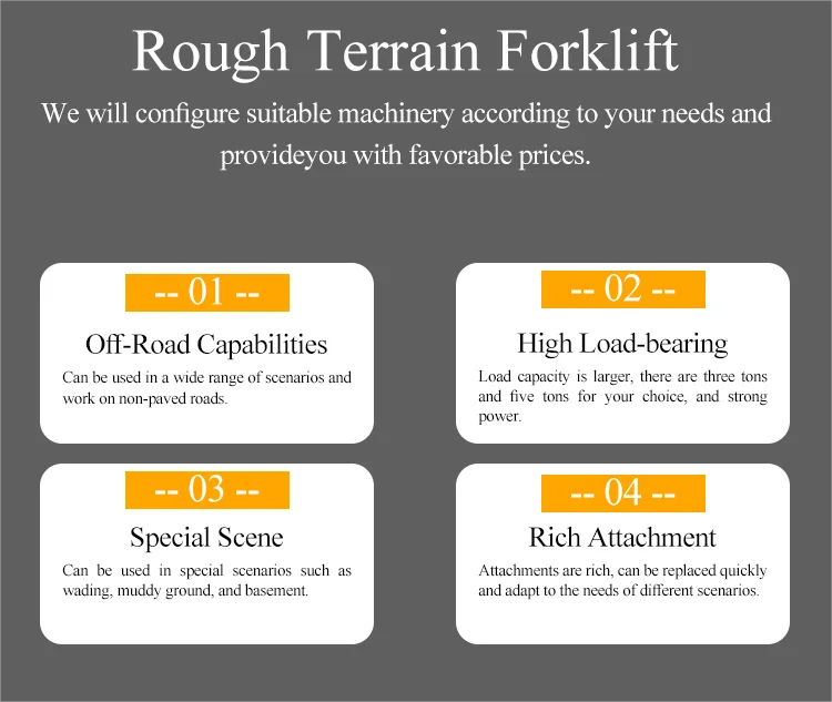 Cheap Multifunctional Rough Terrain Forklift 3 Ton off Road