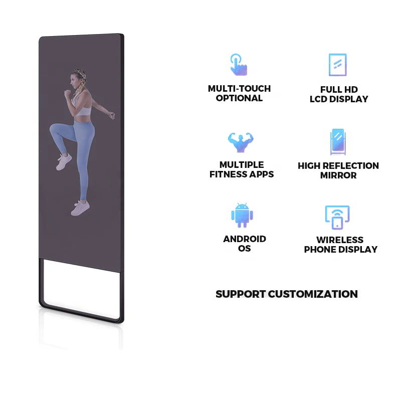 Home Gym Virtual Smart Workout Mirror, 32'' 43'' Inch Intelligent Touch ...