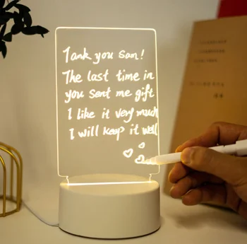 Newish Creative Blank Acrylic Writable Night Light Bed Desktop 3d Diy ...