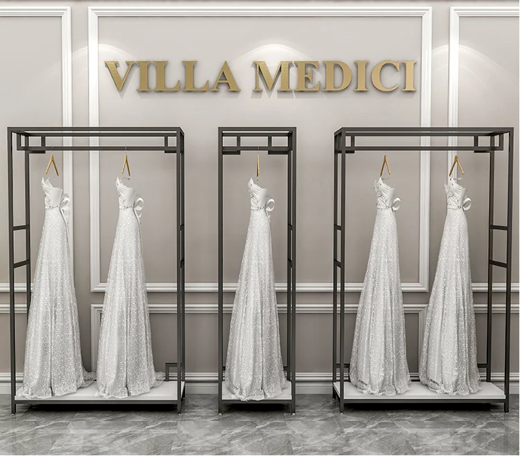 Custom Gold Lady Wedding Dress Garment Display Stand