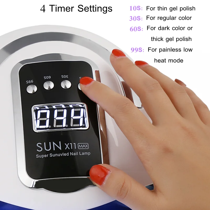 2022 Sun X11 Max UV LED Nail Lamp Kit - 280W Fast Drying with 66 Bulbs ...