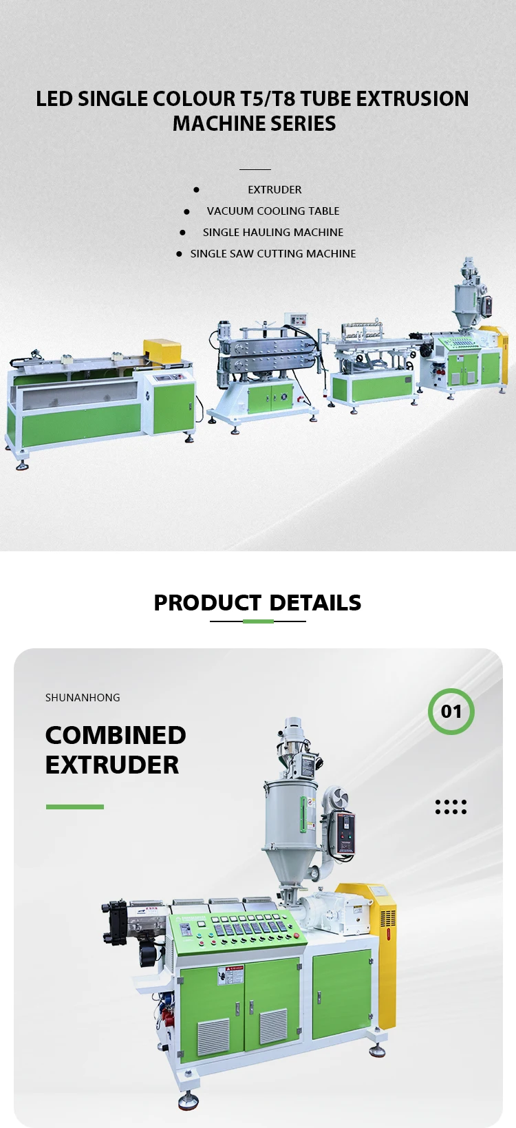 D65 Led Single Colour T5/t8 Tube Extrusion Machine Series - Buy Plastic ...