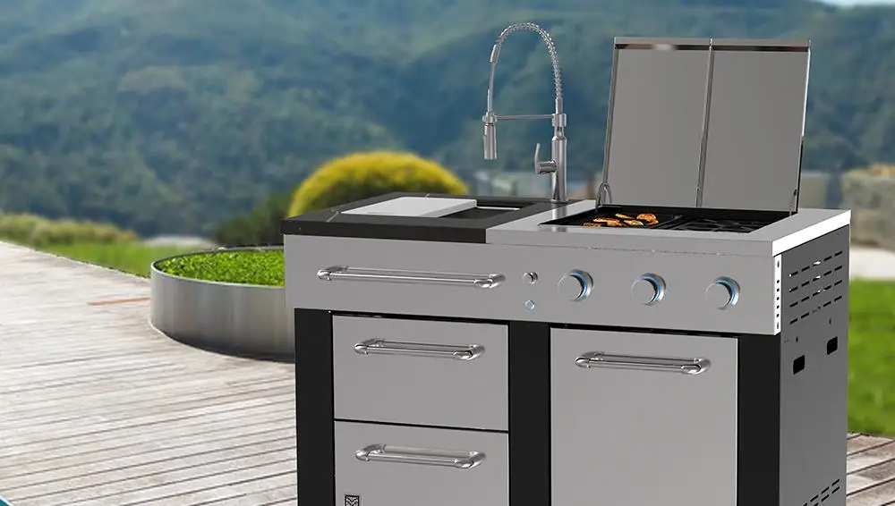 Modern Modular Stainless Steel Outdoor Kitchen Bbq Island Outdoor Metal ...