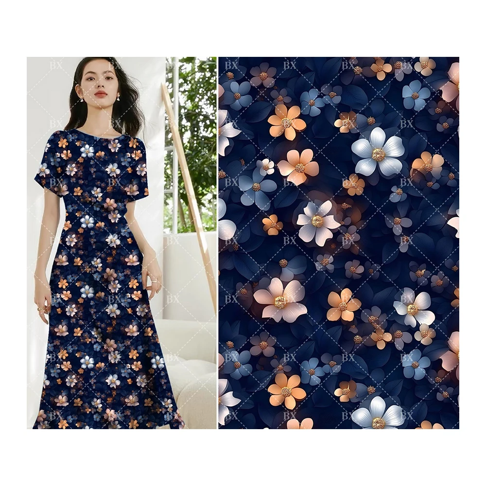2025 New Design Small Floral Rayon Challis Fabric for Dresses & Shirts ...