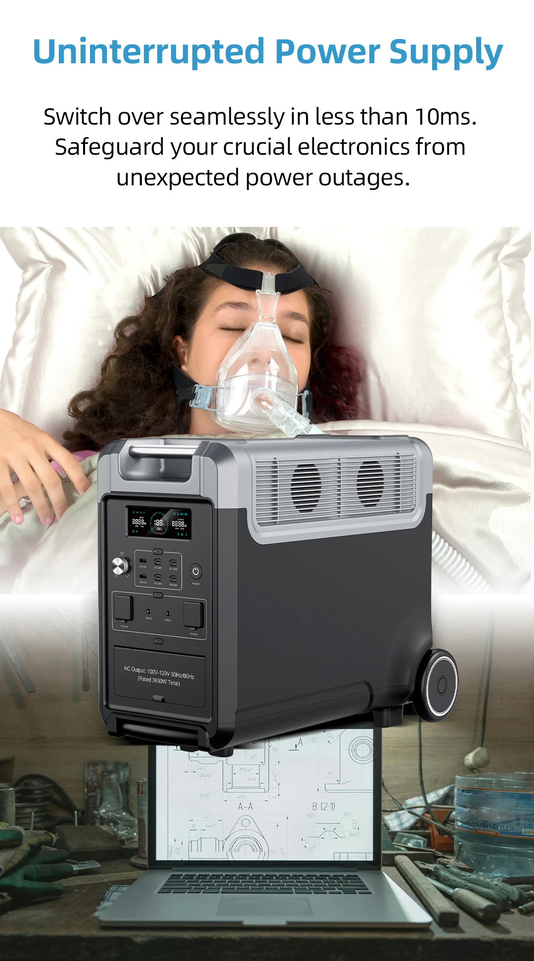 Outdoor Solar Portable Power Station 3600w Power Banks Power Station ...