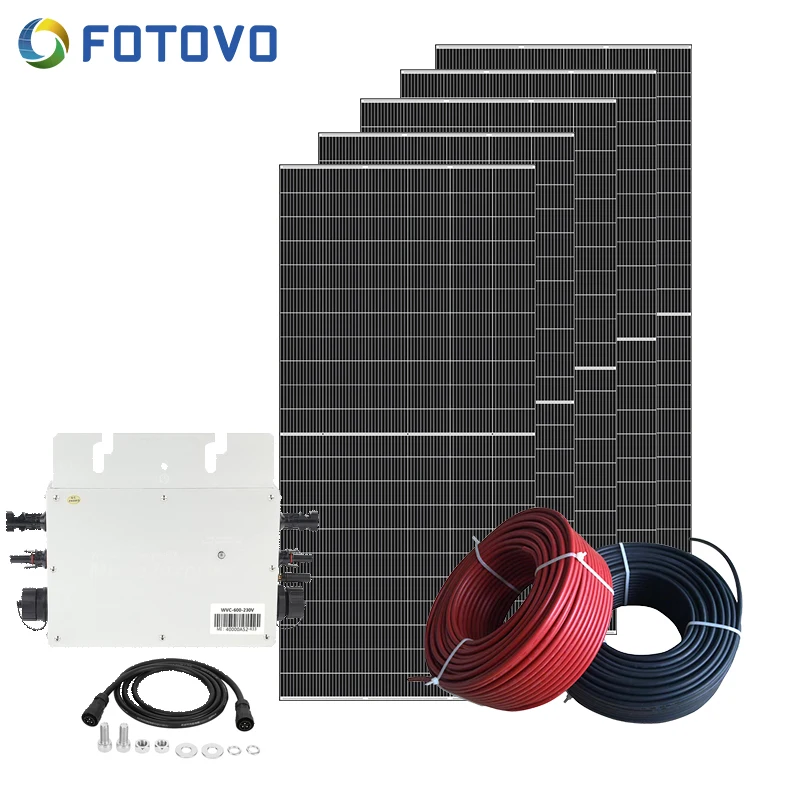 Fotovo Small Solar Balcony Power Plants 600w Pv Kits Mini-solar Energy ...