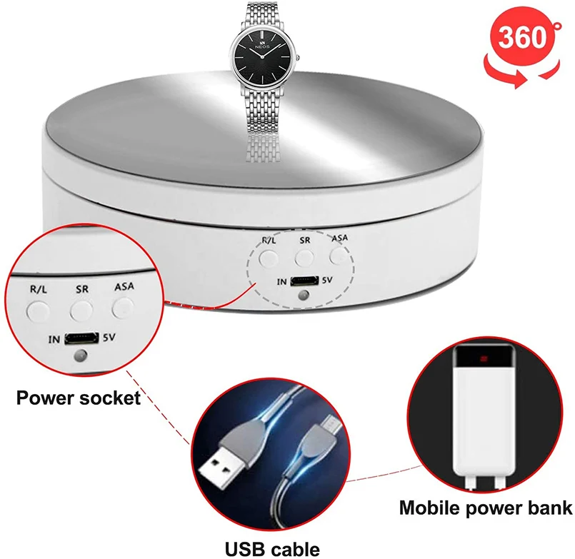 Rotating Display Stand Turntable Diameter 15/20/25 cm 360 Degree ...