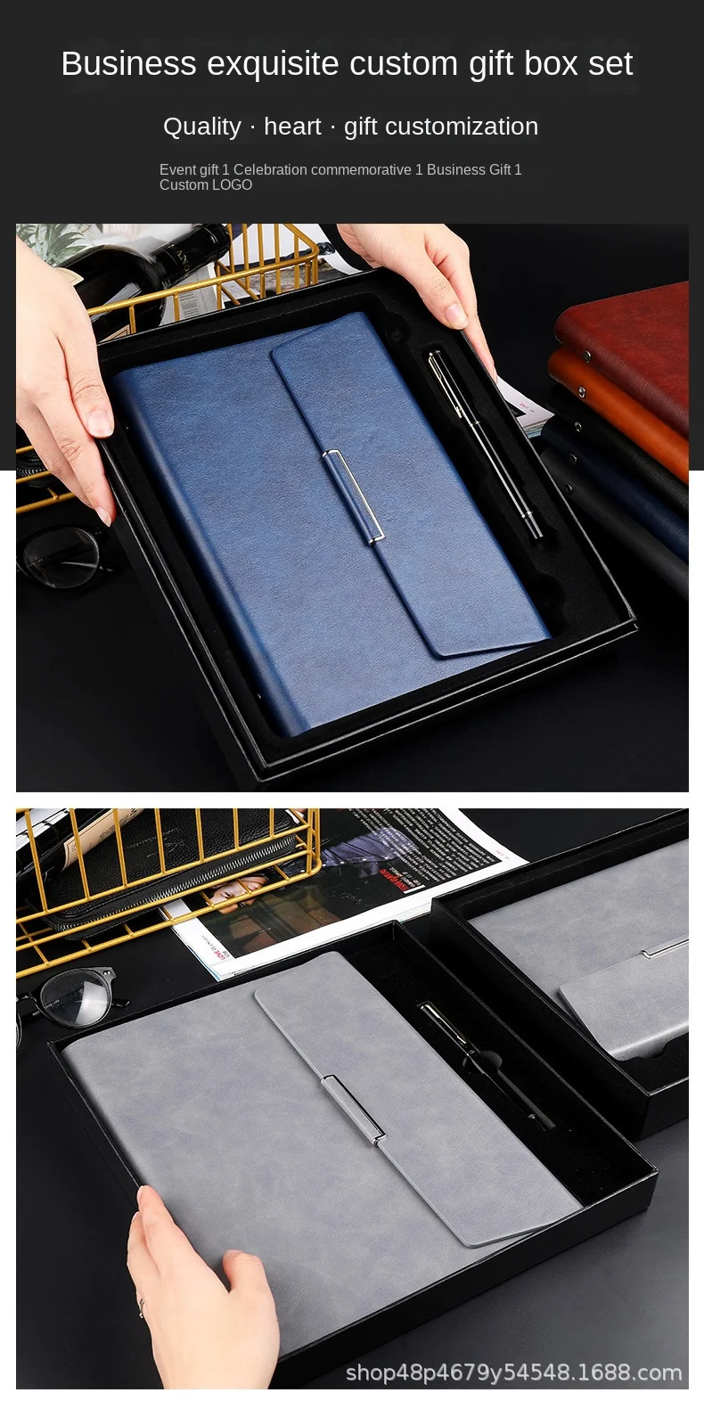 Leather Office Hardcover Notebook Customizable,Journals Custom Logo B5 ...