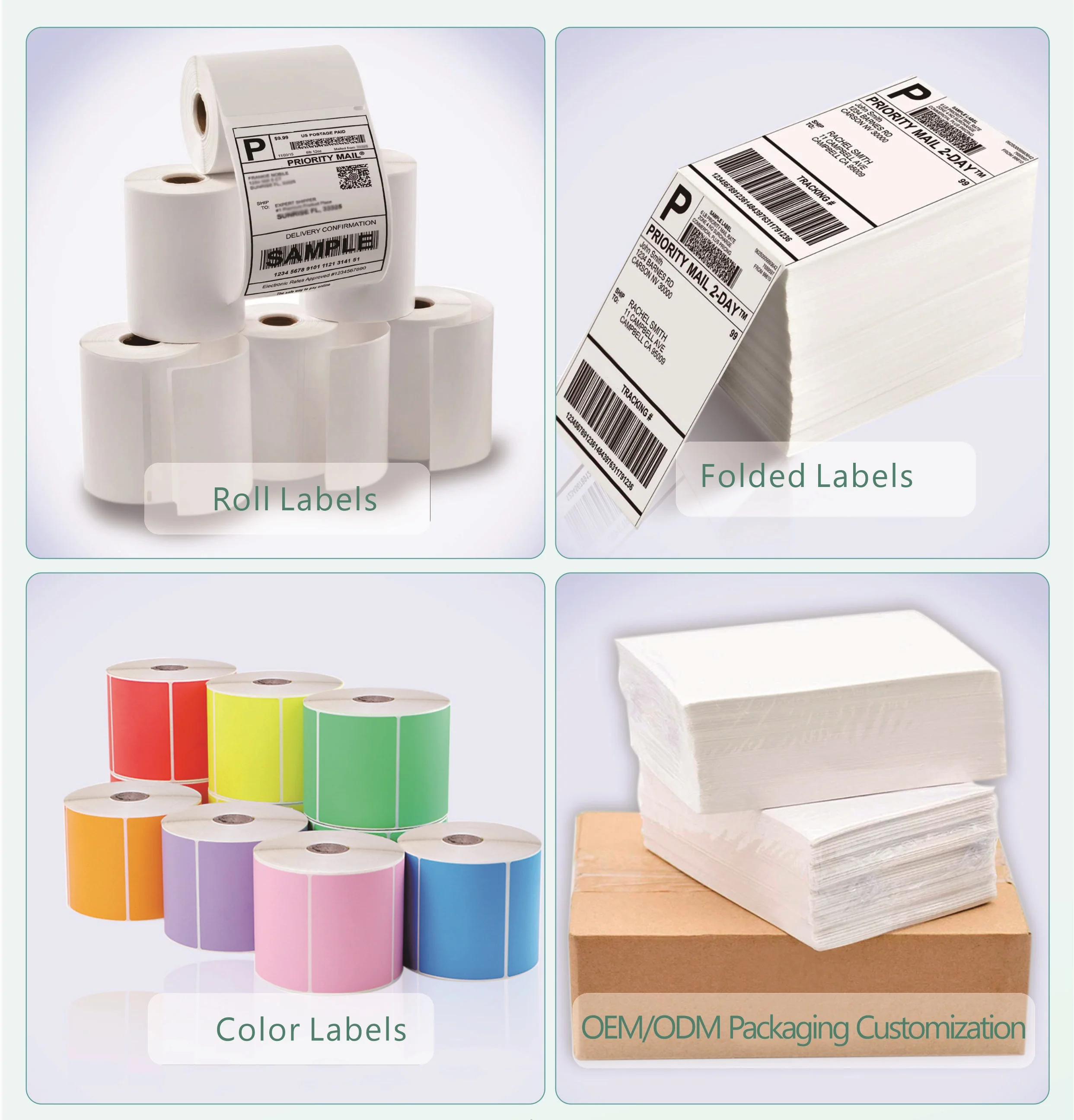 Custom Thermal Transfer Sticker Paper Barcode Labels Waterproof ...