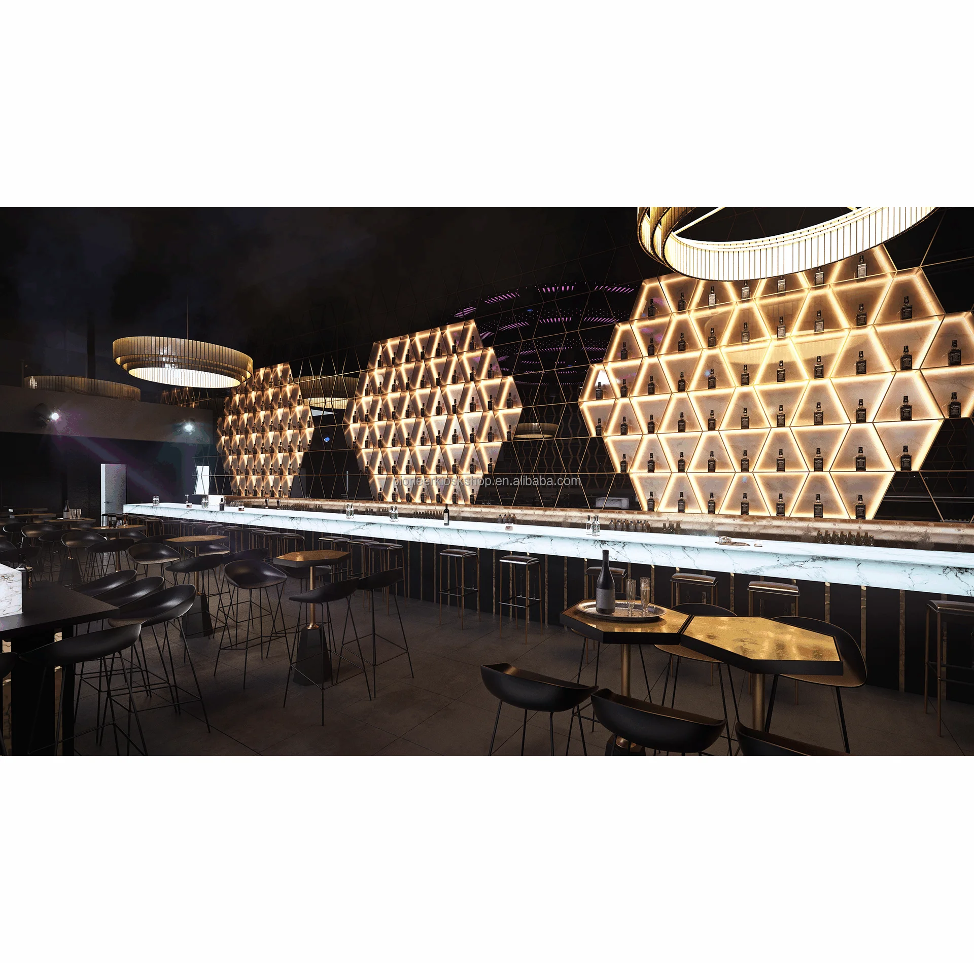 Customized Hookah Bar Counter Shisha Lounge Club Couch Design