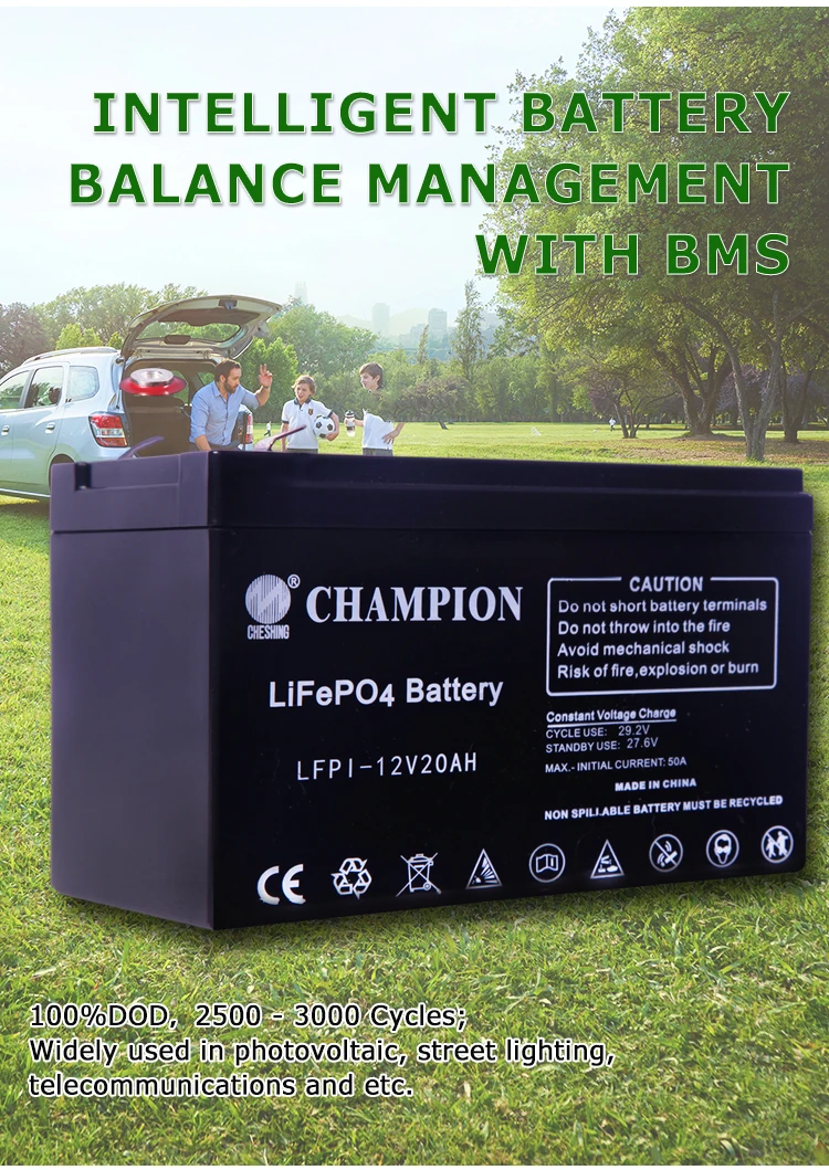 Champion LiFePo4 Solar Battery 12v20ah CHESHING CHAMPION Batteries ...