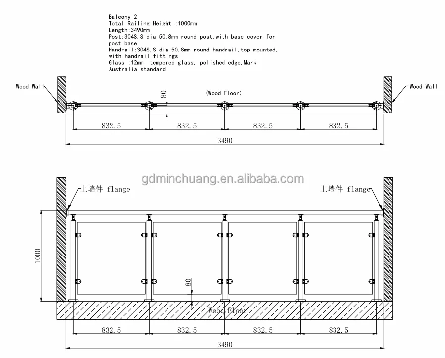 Outdoor Glass Railing Fence Terrace Balustrade Designs
