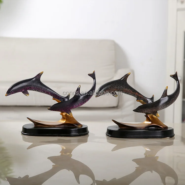 Resin Animal Ornaments Desktop Table Resin Dolphin Statues Home ...