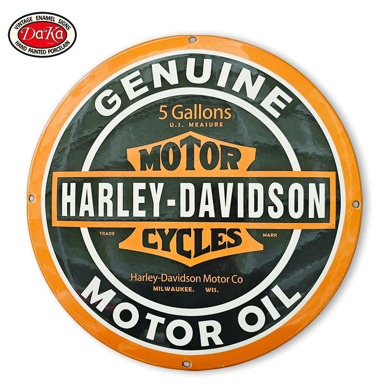 Genuine Motorcycles Motor Oil Garage Sign Porcelain Enamel Plate - Buy ...