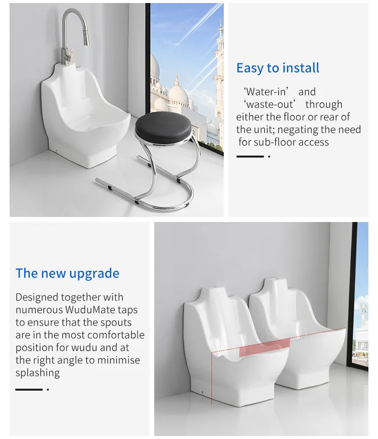 LONGSTAR Integrated Ceramic Wash Basin - Wudu Foot Wash