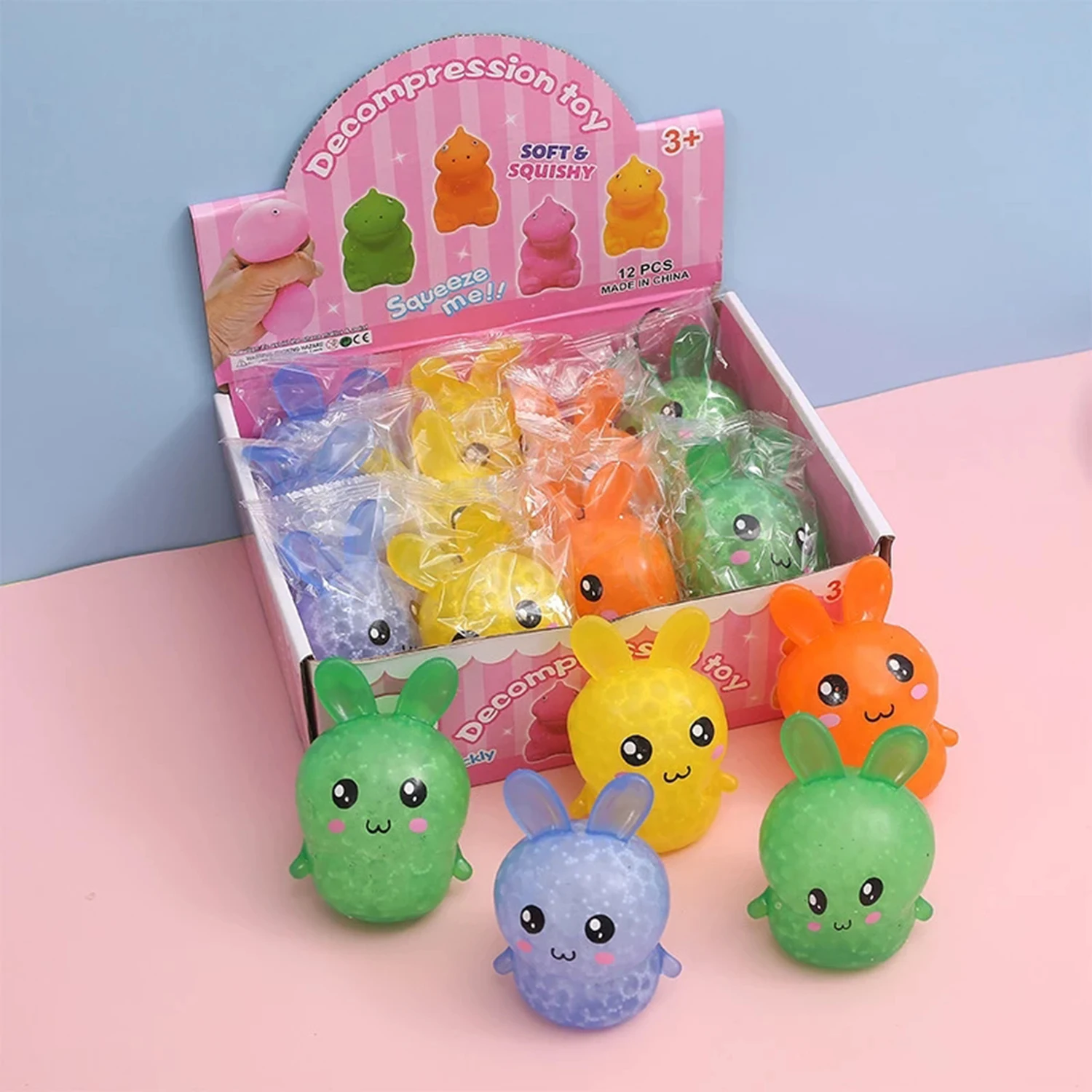 Bunny Stress Ball Rabbit Sensory Squishy Balls Water Bead Squeezing ...