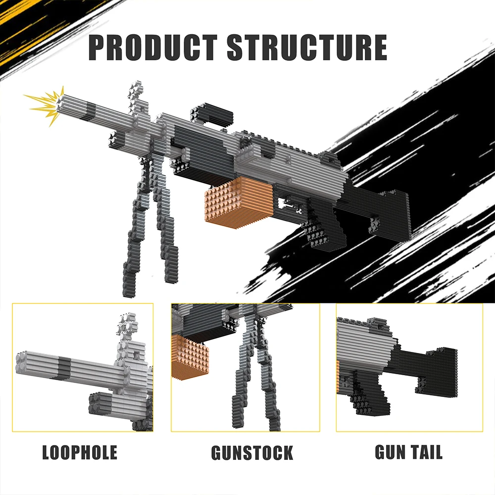 2440 Pcs Children M249 Squad Automatic Weapon Kids Toy Bb Funhouse ...