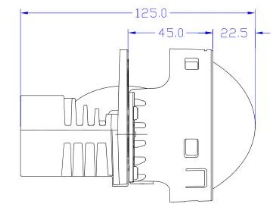 D70 LED Projector Lens - Bi-Beam 36W, 12V/24V, 50000H Lifespan