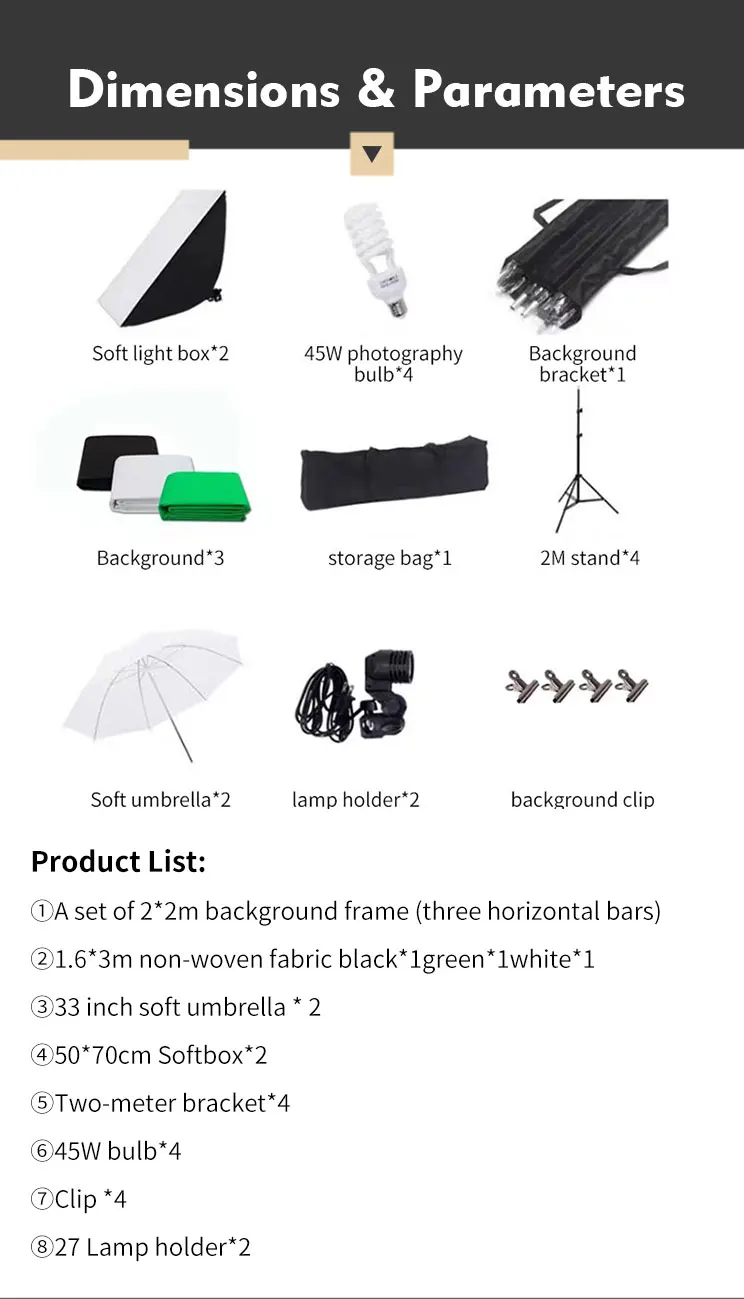 Photographic Fill Light - LED Video Light Stands Kit