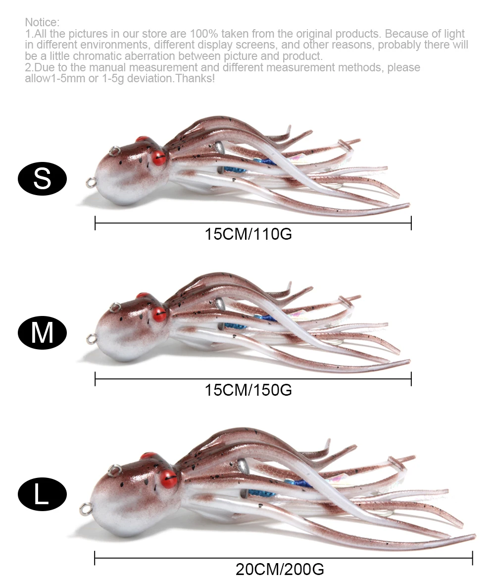 Spinpoler TPE Soft Octopus Jigging Hook - 110g, 150g, 200g