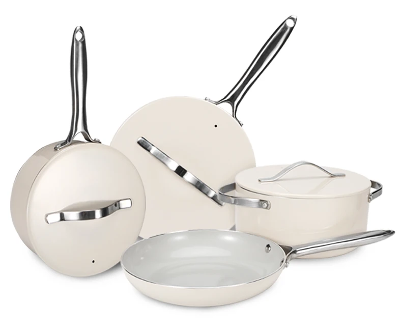 Caraway Nonstick Ceramic Cookware Set - 4-Piece, Eco-Friendly, Multi ...