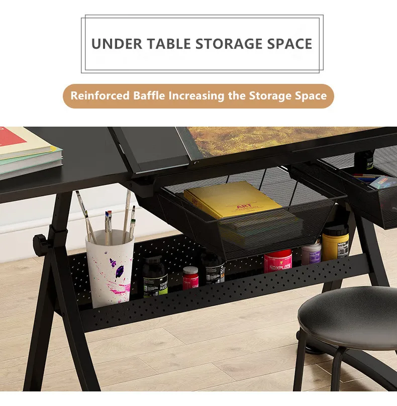 Multi-Function Drawing Table Foldable Top Working Drawing Desk| Alibaba.com