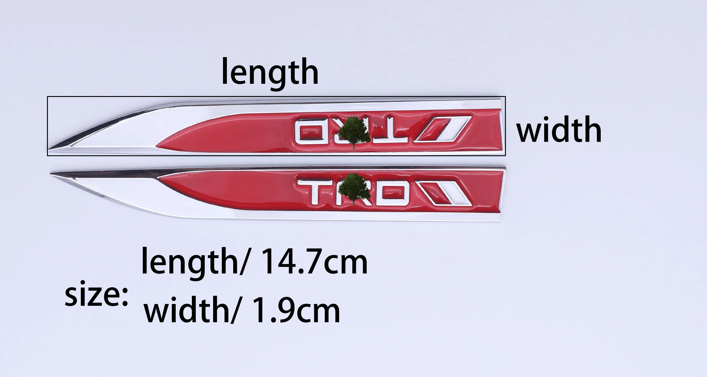 1 Pair 3d Chromed Black Red Emblem Badge Decal Sticker Logo Fender Side ...