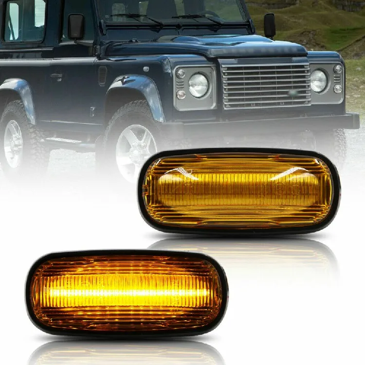 High Quality Smoked Lens Amber LED Side Marker Lamps for Land Rover ...
