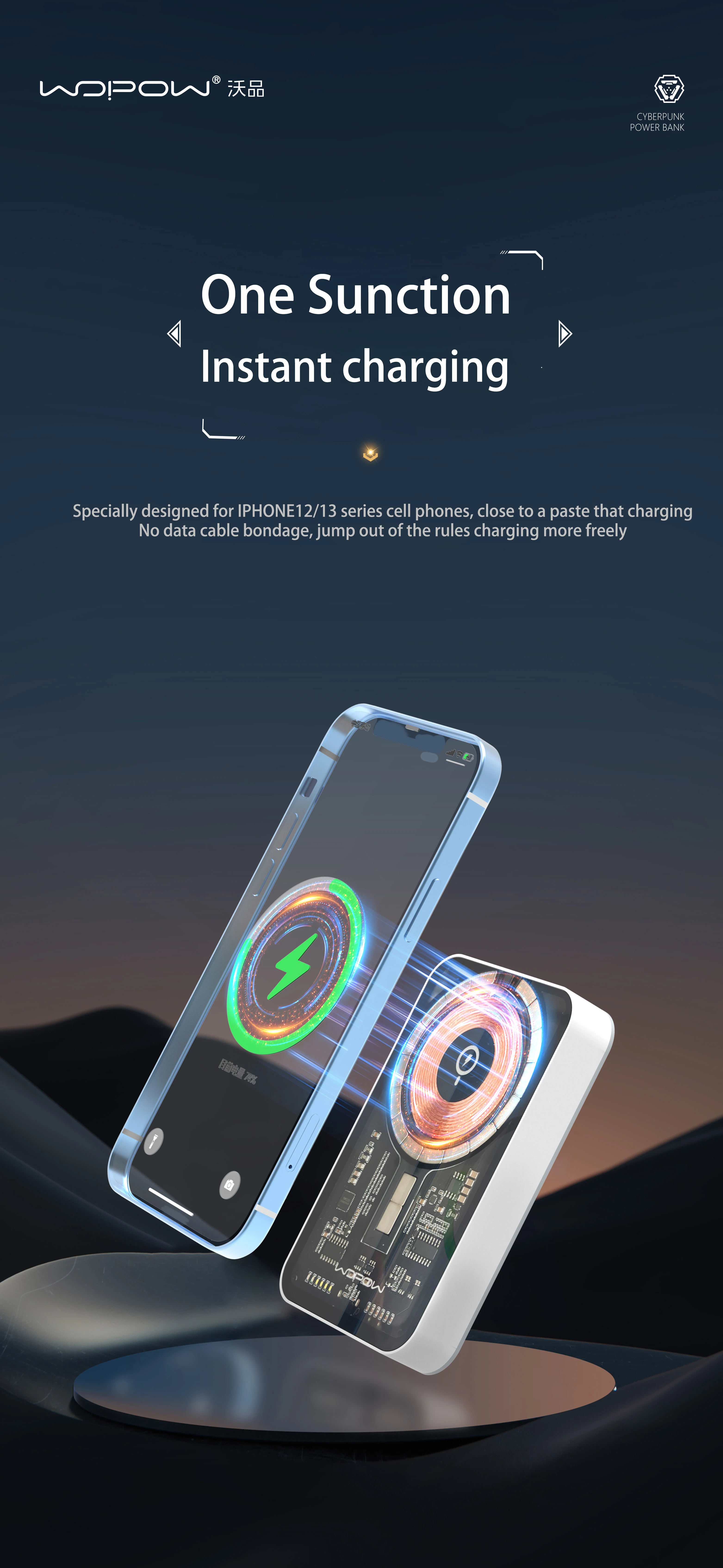Wopow PW31 PD20W 5000mah Cyberpunk Style Magnetic Wireless Charge Power ...