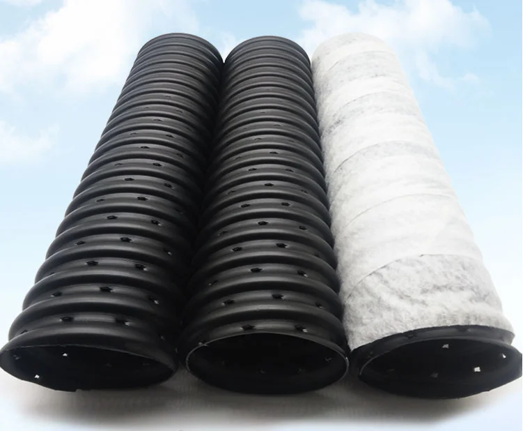 Hdpe Plastic Drainage Corrugated Pipe With Sock - Buy Hdpe 100 Mm Drainage Pipe,French Drain ...