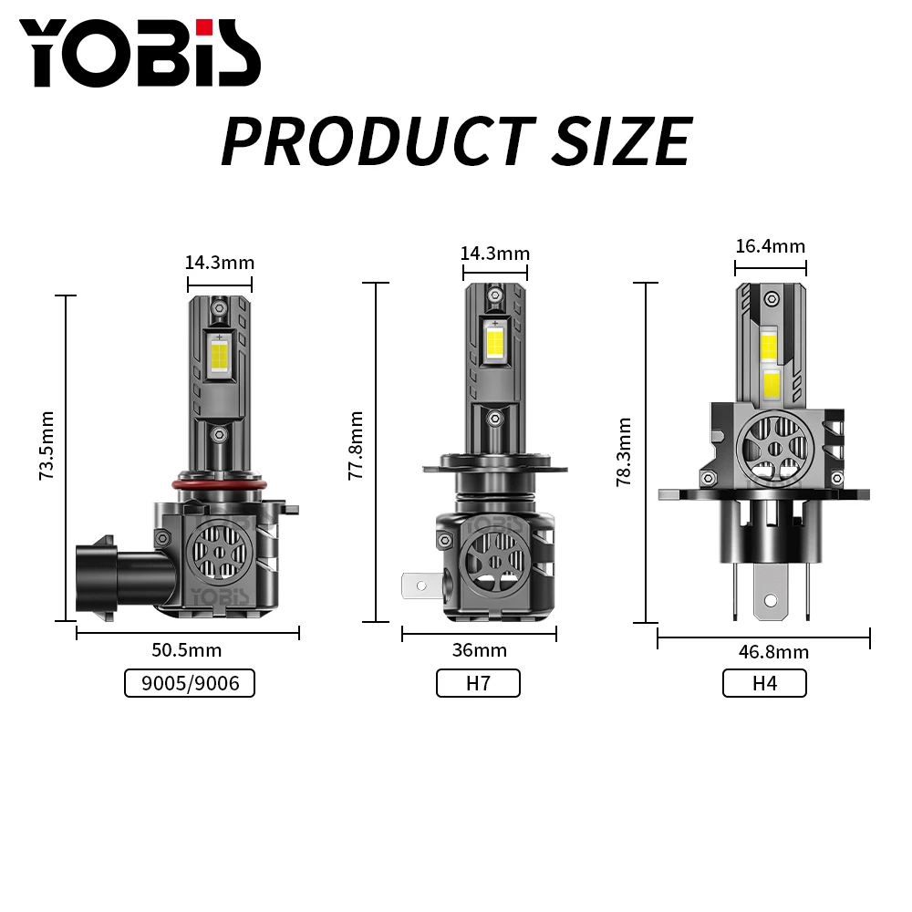 Yobis New Design 9005 9006 Led Car Headlight 360 Degree Bulb Custom 3570 Chip Canbus Led ...