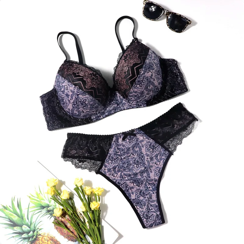 Ladymate Plus Size Lace Bra & Brief Set For Women - Odm