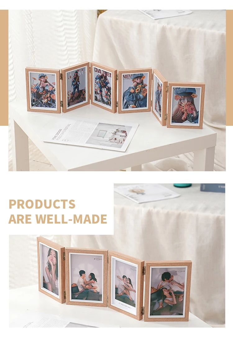 Multi-photos Collage Photo Frame Creative Multiple Folding Wooden Photo ...
