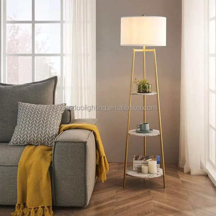 Modern Sofa Side Reading Floor Lamp With Shelves - Buy Sofa Bedside ...