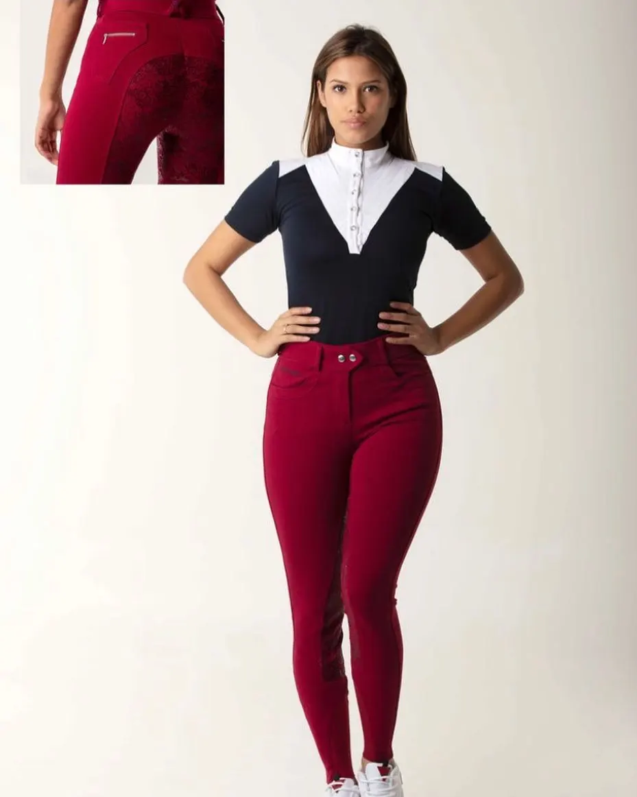 Horse Full Seat Silicone Breeches Pink Color Horse Riding Leggings ...