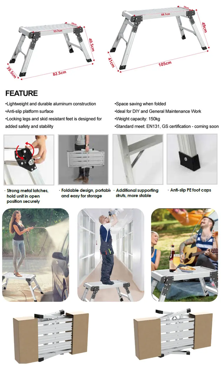 Aluminum Material Work Platform Ladder With Car Washing Platforms - Buy ...