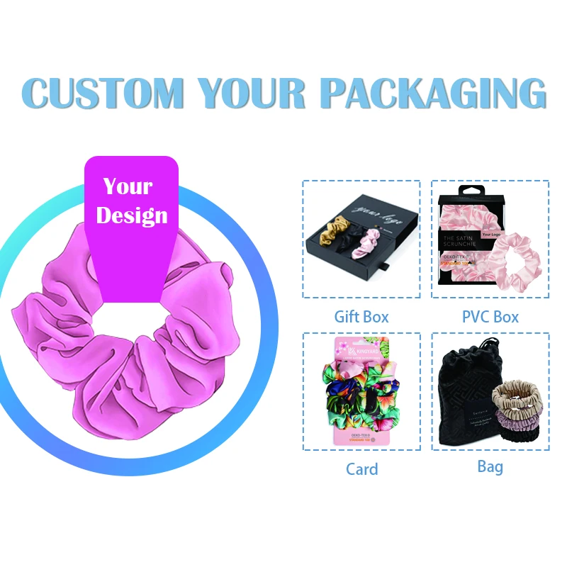 Wholesale Korean Box Packaging Designer Custom Printed Satin Hair ...