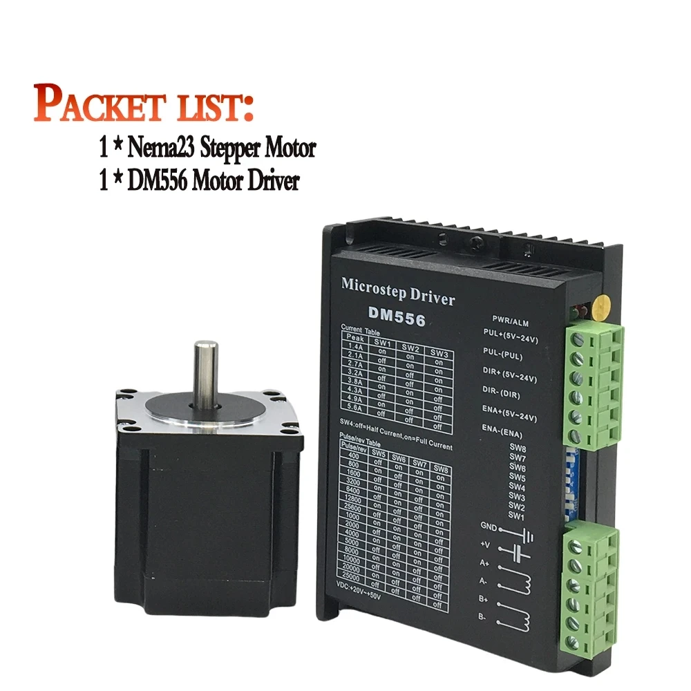 Nema23 Stepper Motor Driver Kit 3a 2phase 8mm Axle 1.2nm 2nm 3nm 57mm ...
