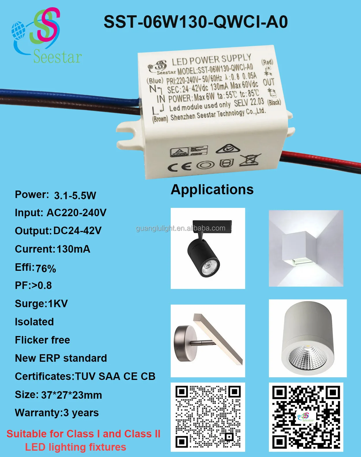 Seestar Ip44 Isolated Ac220-240v Dc24-42v 130ma 3w 4w 5w 6w Pf>0.8 ...