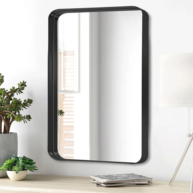 Washroom Mirror With Rounded Corners Hotel Rectangle Stainless Steel ...