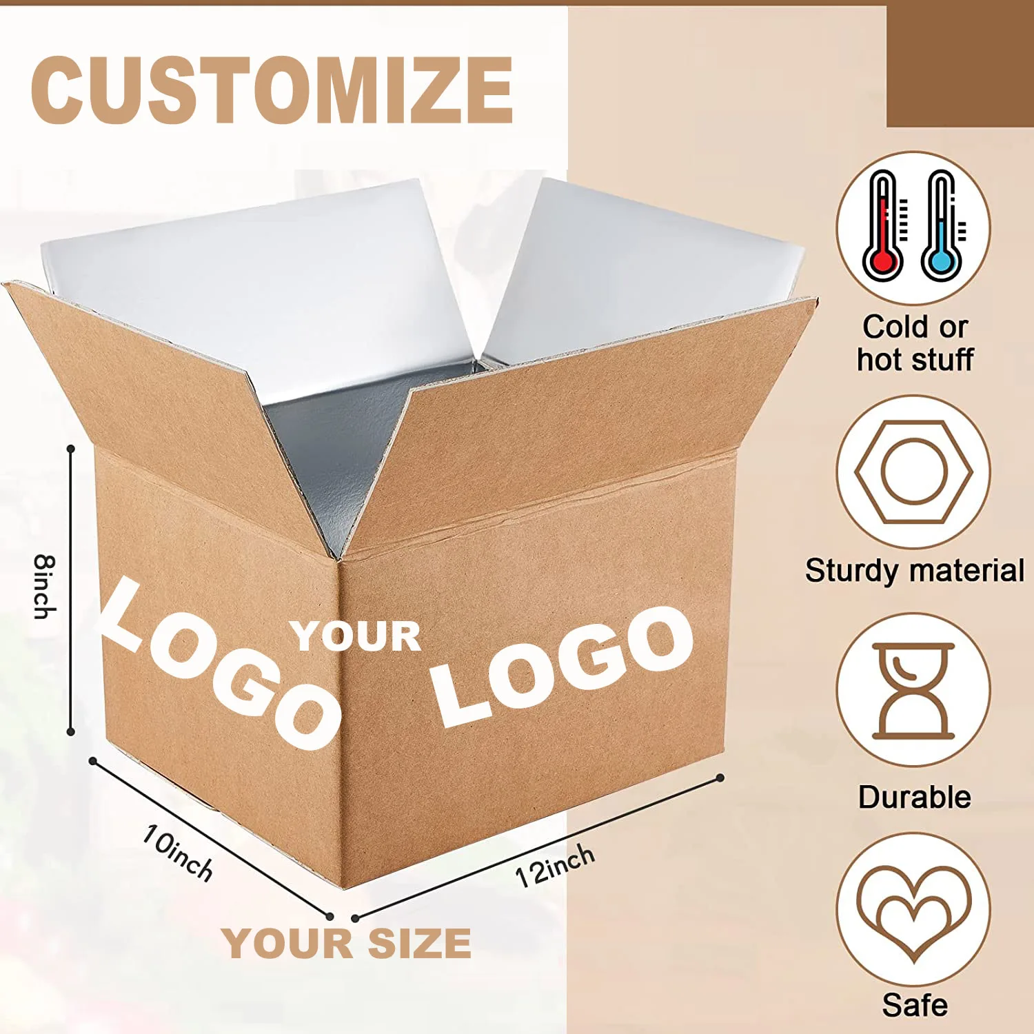 Insulated Shipping Box Aluminum Moving Box For Fresh Food Delivery ...