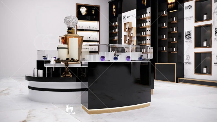 Mall Kiosk Perfume Display Stand Perfume Glass Display Stand for ...