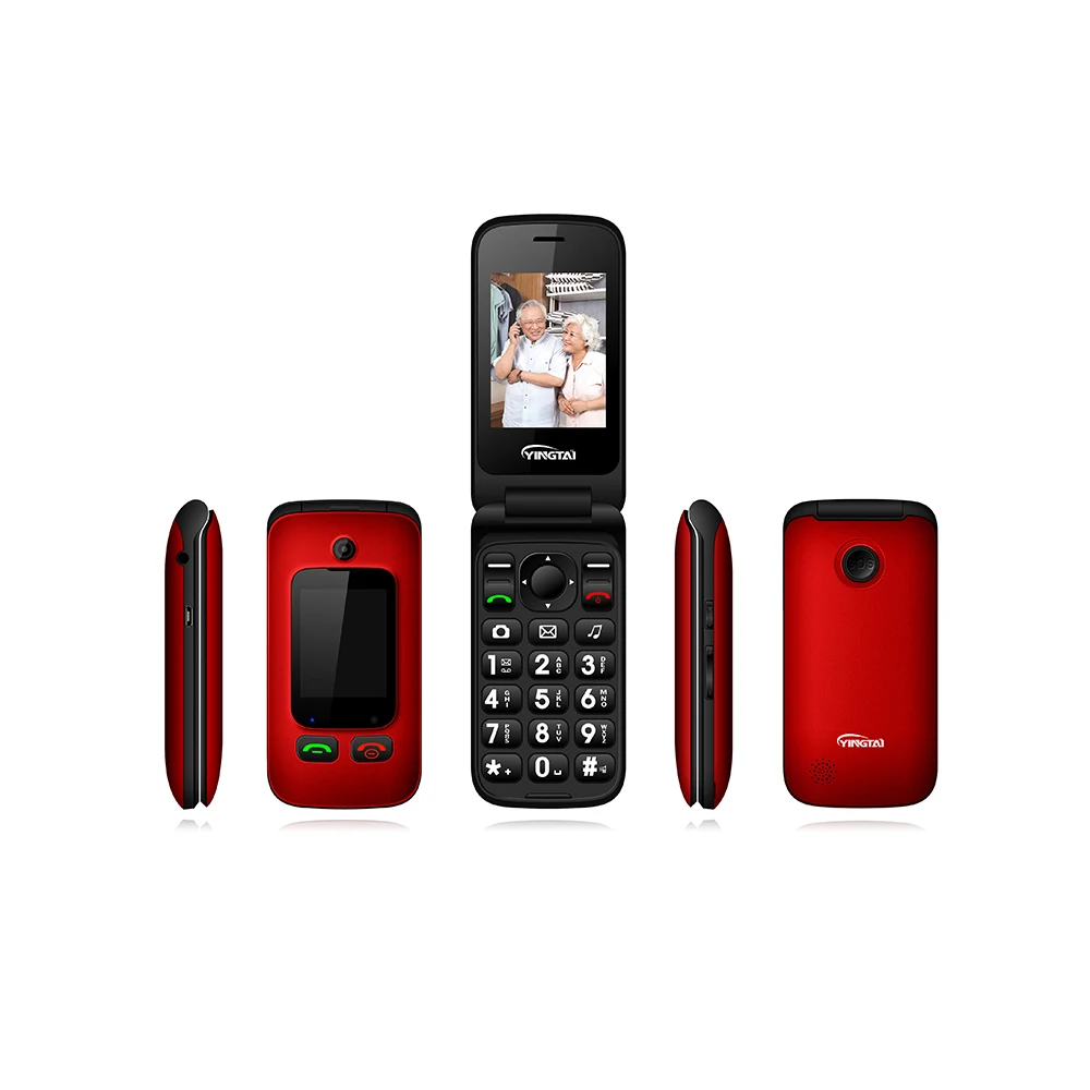 4g Fold Keypad Phone With Sos Dual Screen 2.4+1.77 Inch Lcd Spreadtrum ...