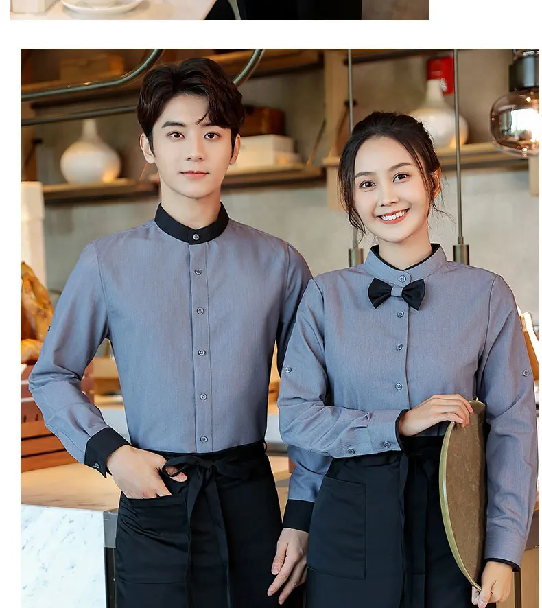 Waiter and Waitress Uniforms Uniform Unisex Catering Workwear Tops ...